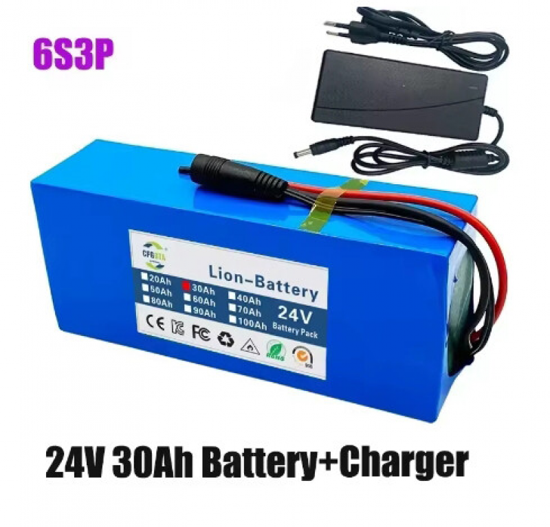 24V 30Ah 6S3P Li-Lon Battery Pack 24V 30000mAh Electric Battery Pack ...