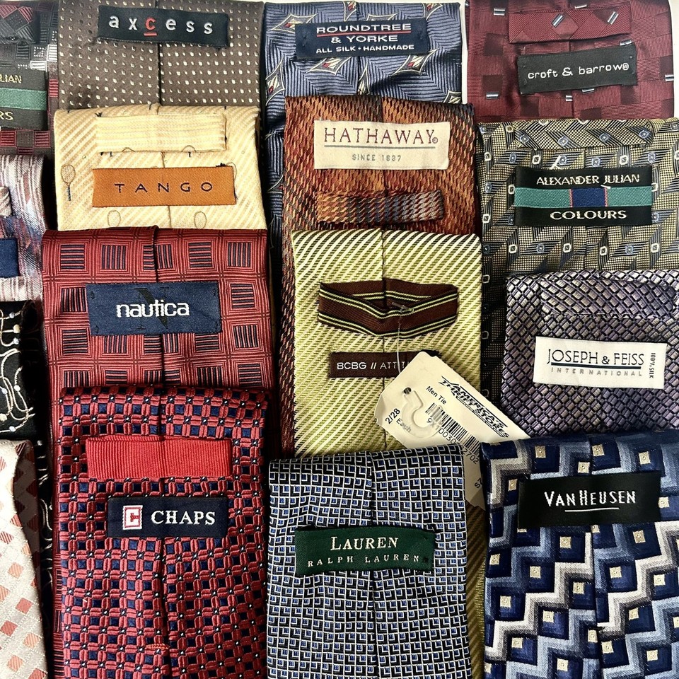 49 pc Necktie Lot WHOLESALE Bulk WOVEN SILK Designer Wardrobe RESALE ...