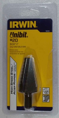 NEW Irwin Unibit 6 in. L High Speed Steel Step Drill Bit Square Shank ...