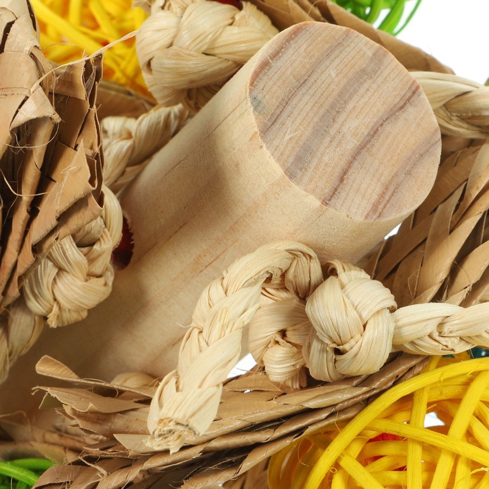 Bird Parakeet Perch Bird Swing Cage Toy Parrot Chewing Toy Bird Perch ...