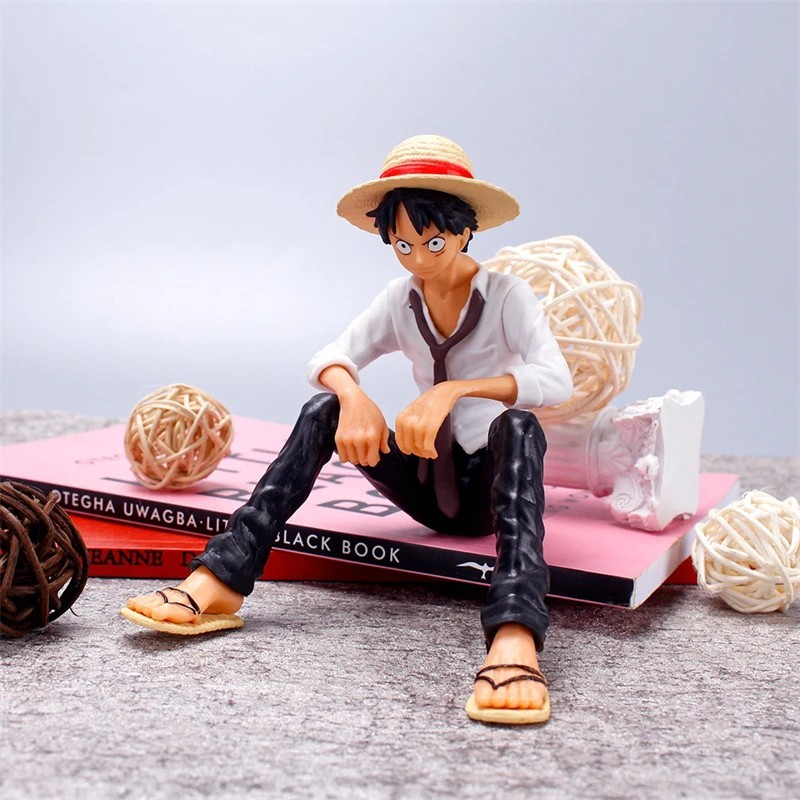 12cm Anime Figure Luffy Sitting Pose PVC Action Figure Model Toy ...