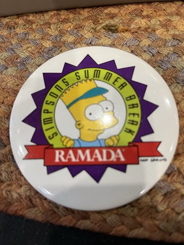 1994 Simpsons Summer Break Ramada 3" Pinback Button | eBay