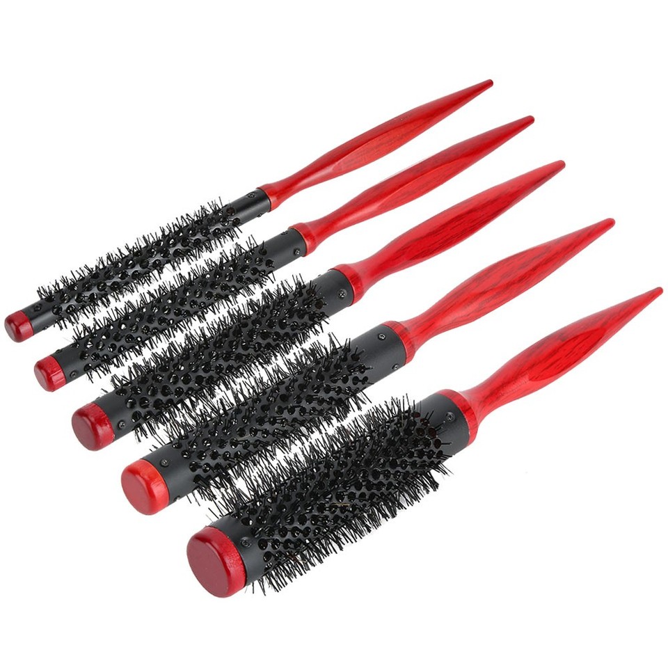 Roller Comb Wooden Pointed Tip Handle Nylon Hair Styling Brush Comb | eBay