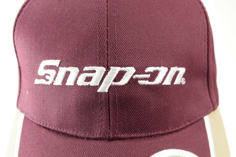 Snap-on Maroon & Beige Embroidered trucker baseball hat cap NOS | eBay