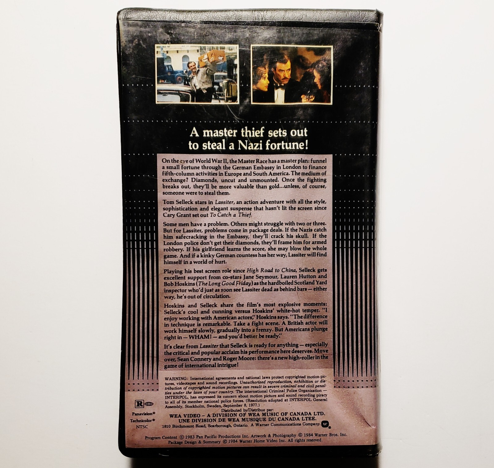 Lassiter (VHS, 1984, Clamshell) *RARE OOP* 1983 Tom Selleck 80s Action ...