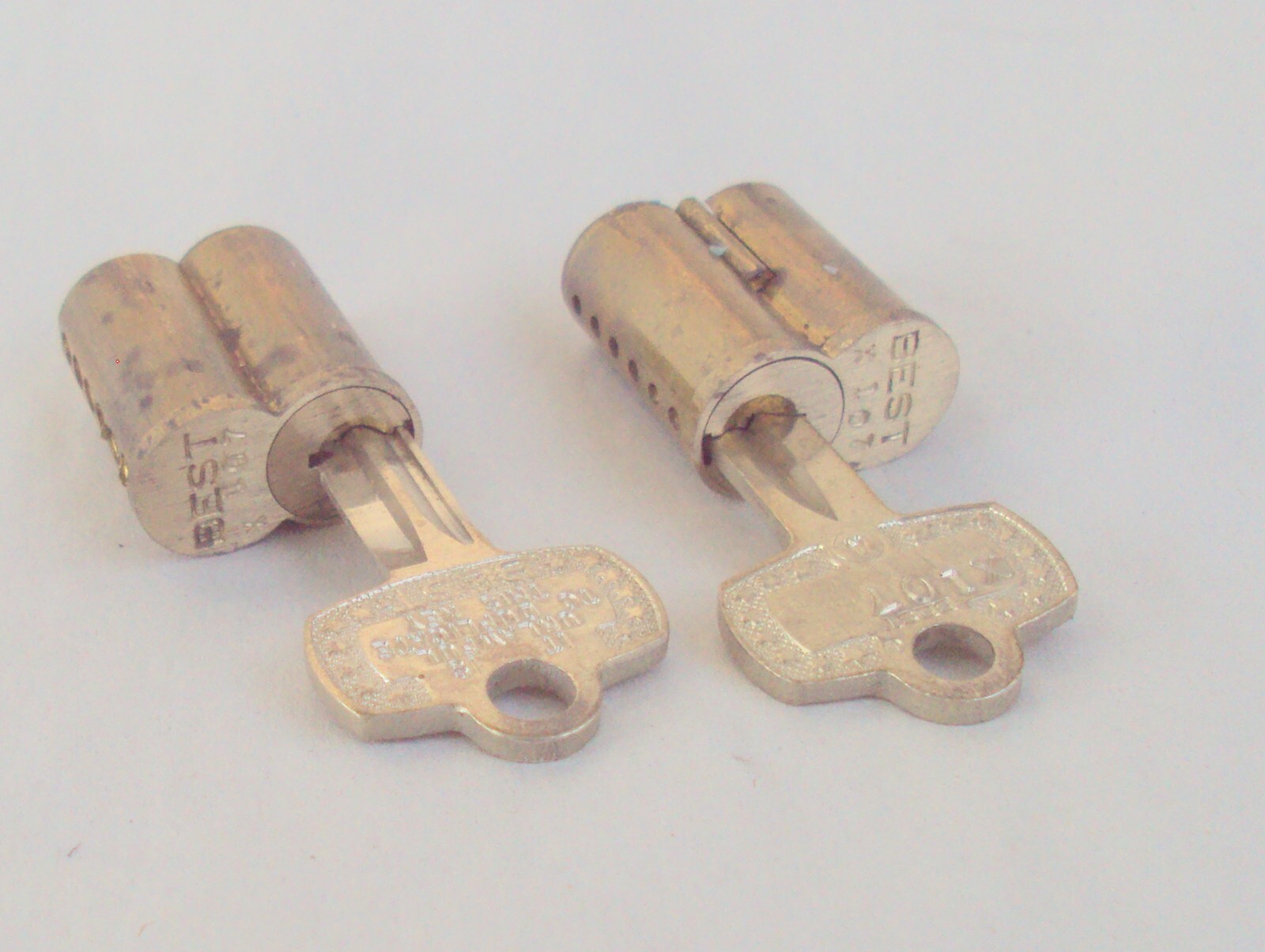 Pair of Best Brass 6 pin Lock Cylinders - A Keyway - Keyed alike | eBay