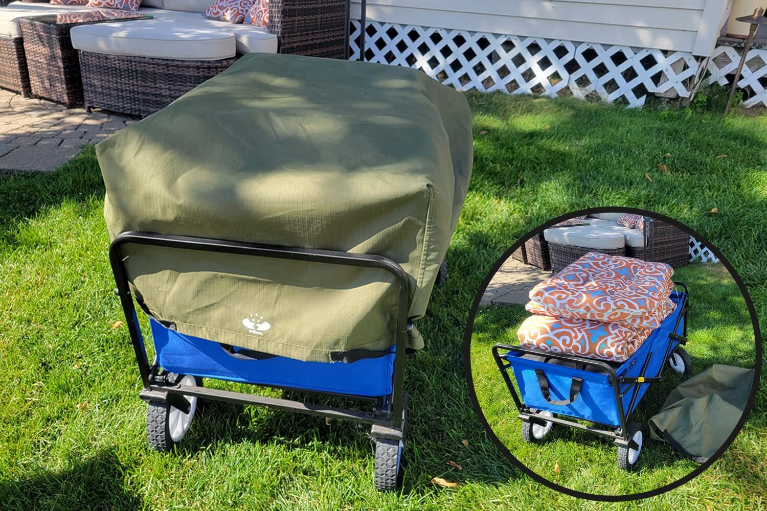 Collapsible Wagon Liner and Cover with Handles Heavy Duty Wagon ...