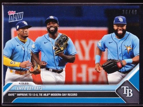 Tampa Bay Rays Wander Franco Perfect 13-0 2023 MLB Topps Now #116 Blue ...