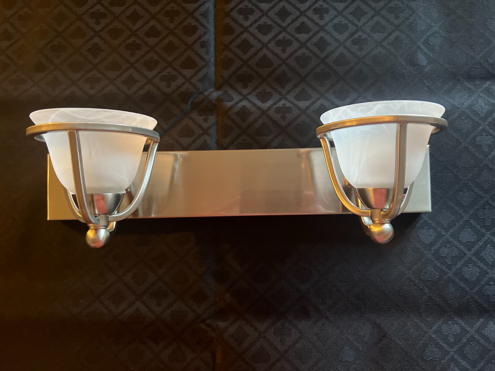 SunLink 12V Vanity Light LED 2 Bulb Brushed Nickel Wall RV Camper Boat ...