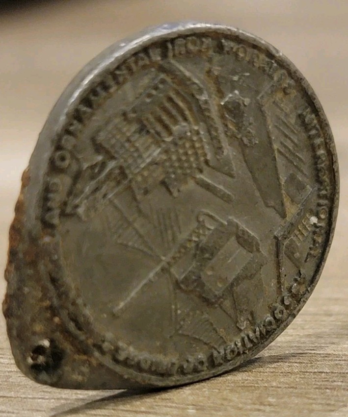 Vintage union tag medal International Bridge Structrual Ornamental Iron ...