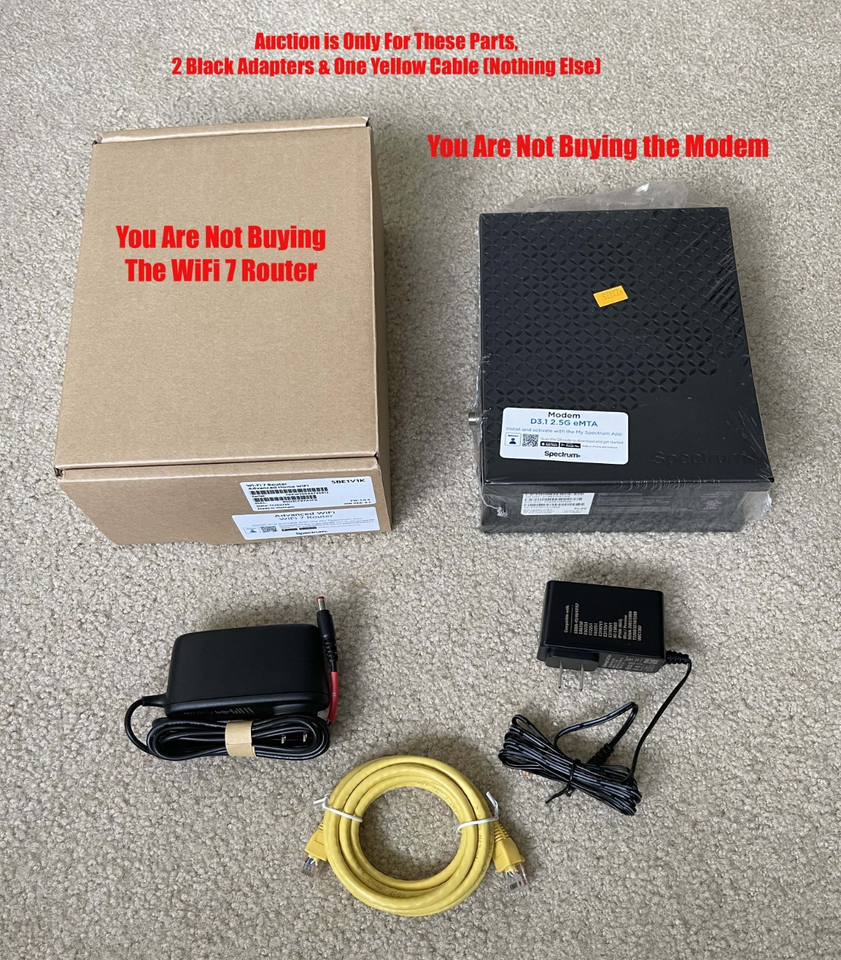 Spectrum WiFi 7 Router SBE1V1K Advanced & Modem D3.1 2.5G eMTA Charger ...