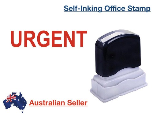 URGENT Red Pre-Inked Date Rubber Stamp Office Stationary Custom Shiny ...