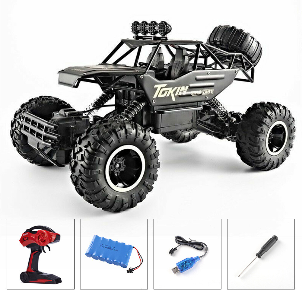 Black Big Wheel RC Cars Remote Control Car Monster Truck 4WD Kid Toy ...