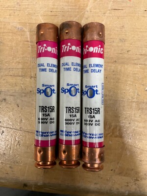 Ferraz Shawmut TRS15R Dual Element Time Delay Smart Spot Fuse (lot of 3 ...