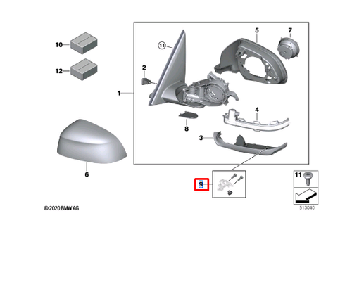 BMW X3 G01 Exterior Mirror Mount Set 51168496622 NEW GENUINE | eBay.de