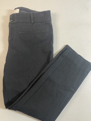 Anthropologie The Essential Slim Trouser Size 4 Black Cropped Pants | eBay