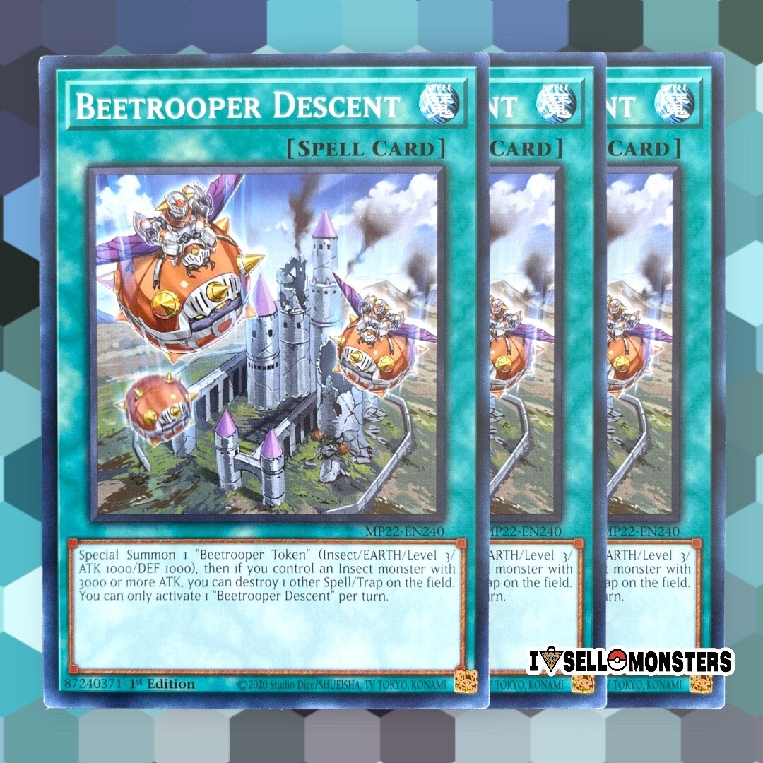 YuGiOh! 3x BEETROOPER DESCENT MP22-EN240 Common Yu-gi-oh! TCG x3 SET ...