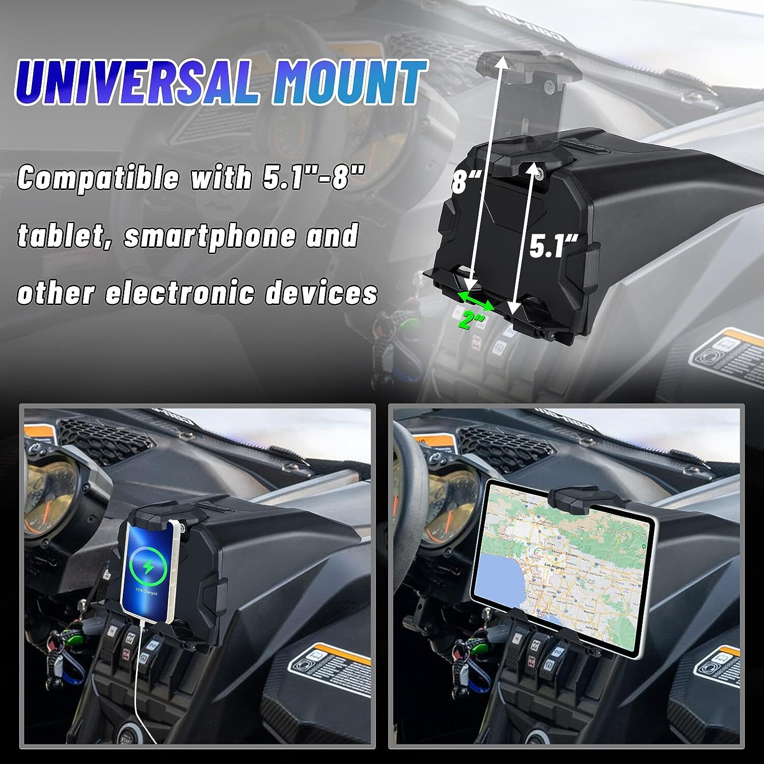 715002874 Electric Device Tablet Holder Mount For Can Am Maverick X3 ...
