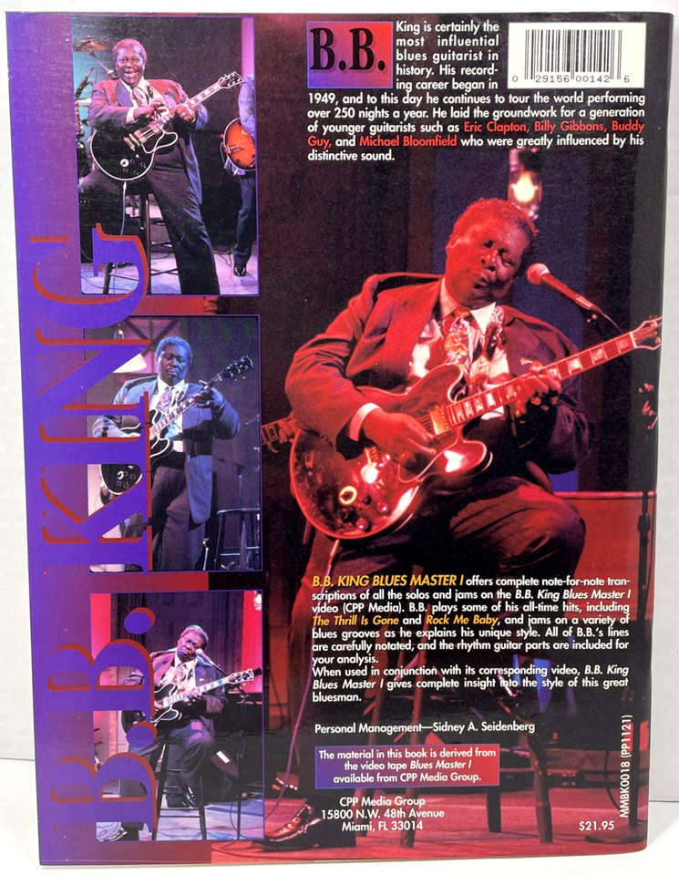BB King Blues Master 1 Manhattan Music Book 29156001426| eBay