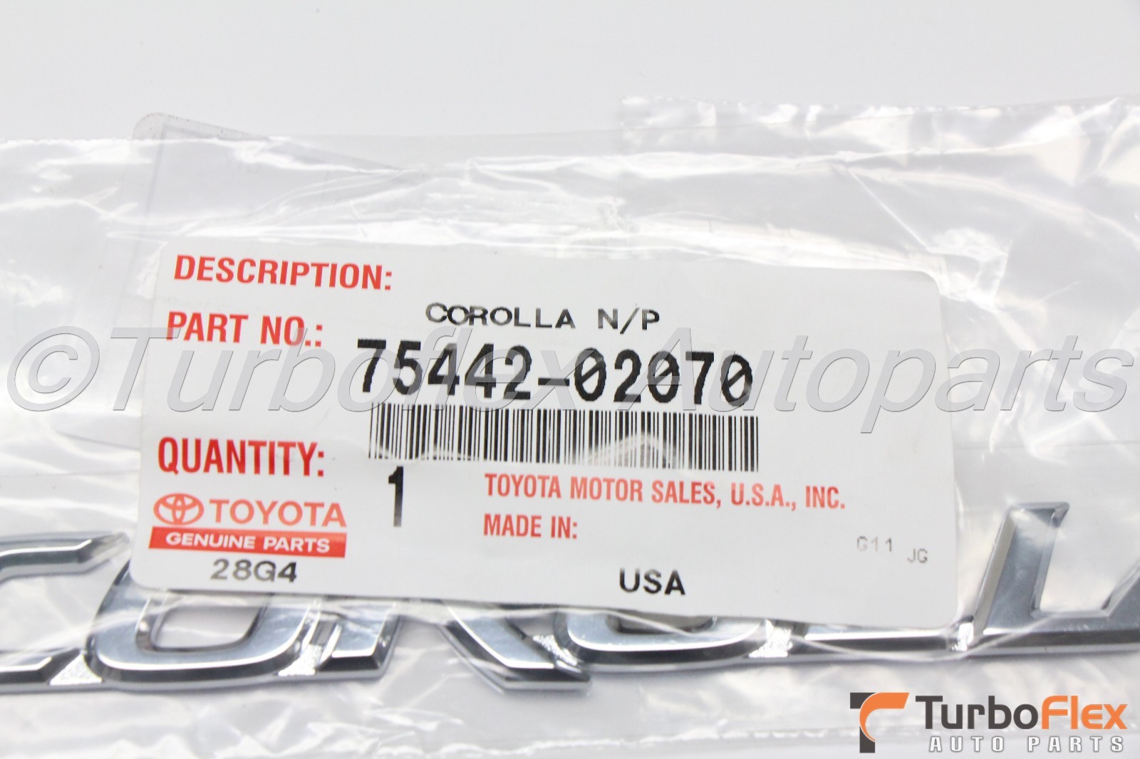 Toyota Corolla 2003-2008 Rear Trunk COROLLA Emblem Genuine OEM 75442 ...