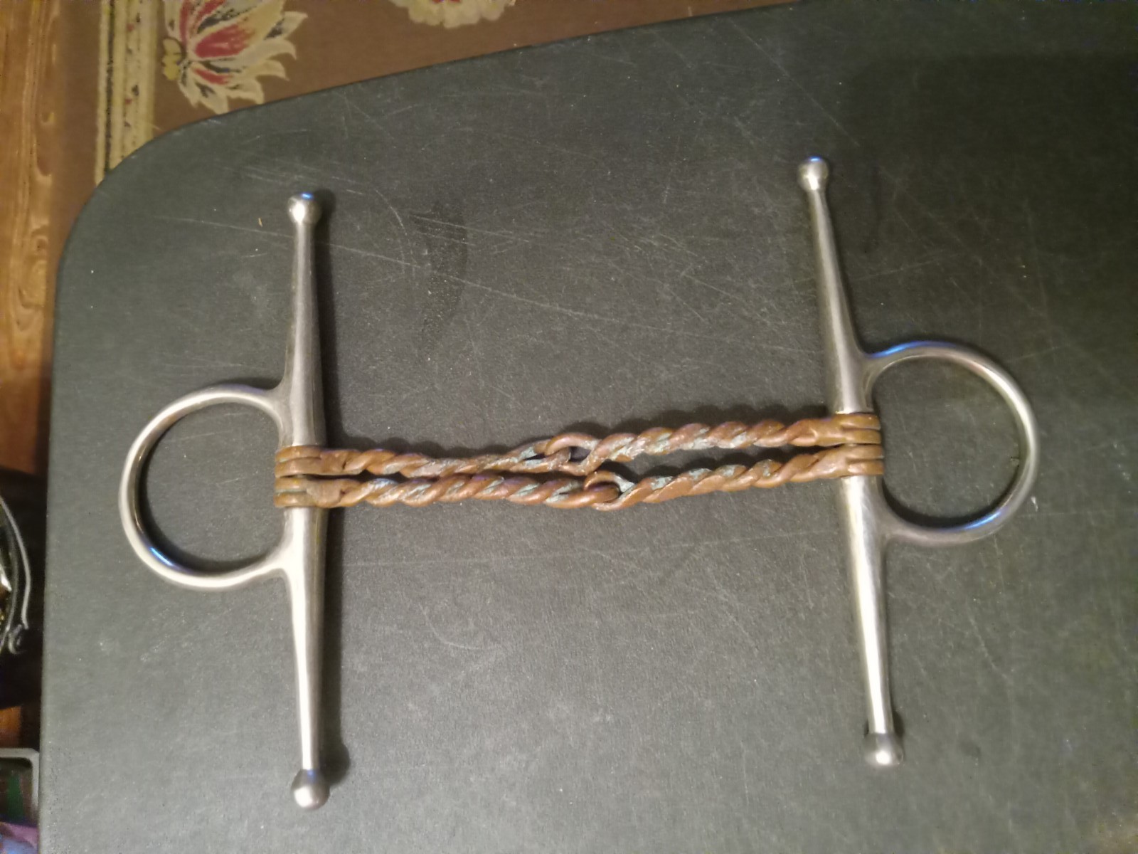 Used Full Cheek Snaffle Bit 5 1/4 in Mouth Double Twisted Wire Copper