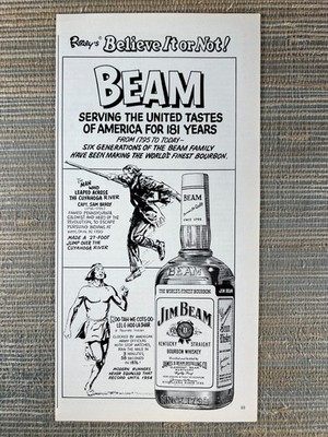Jim Beam Bourbon Whiskey Ripley's Believe It or Not 1976 Vintage Print ...