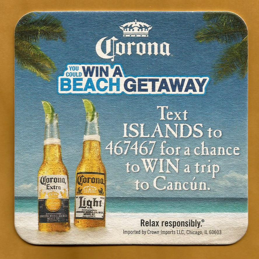 16 Corona Win A Beach Getaway Beer Coasters | eBay