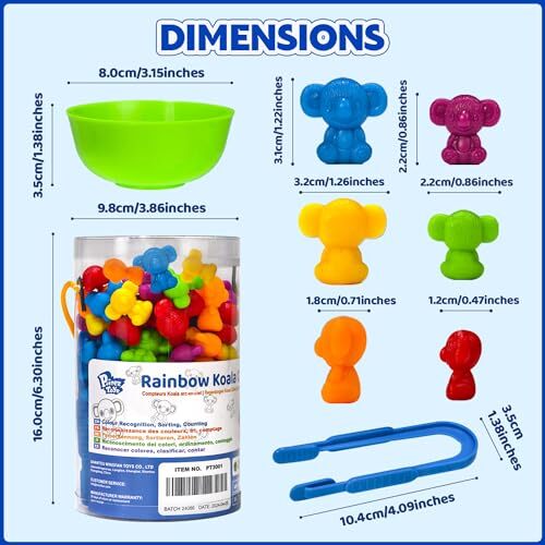 Counting Toys for Toddlers, Rainbow Koala Counters w/Sorting Bowls ...