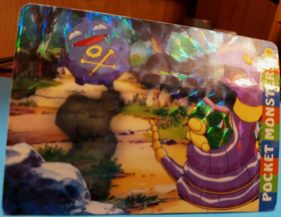 VINTAGE PRISM CARD STICKER! POKEMON EKANS COFFING SLOWPOKE POCKET ...