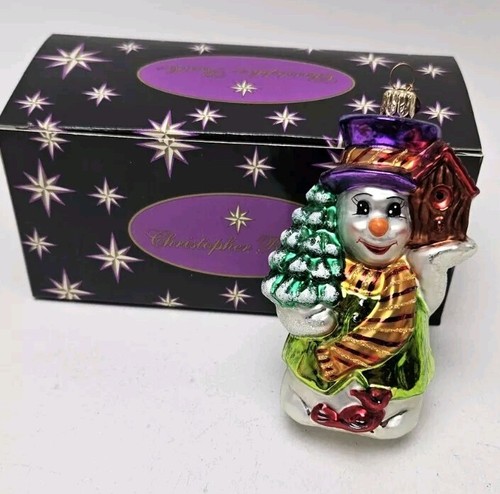 Christopher Radko Chirpy & Chilly Snowman Christmas Holiday Ornament ...