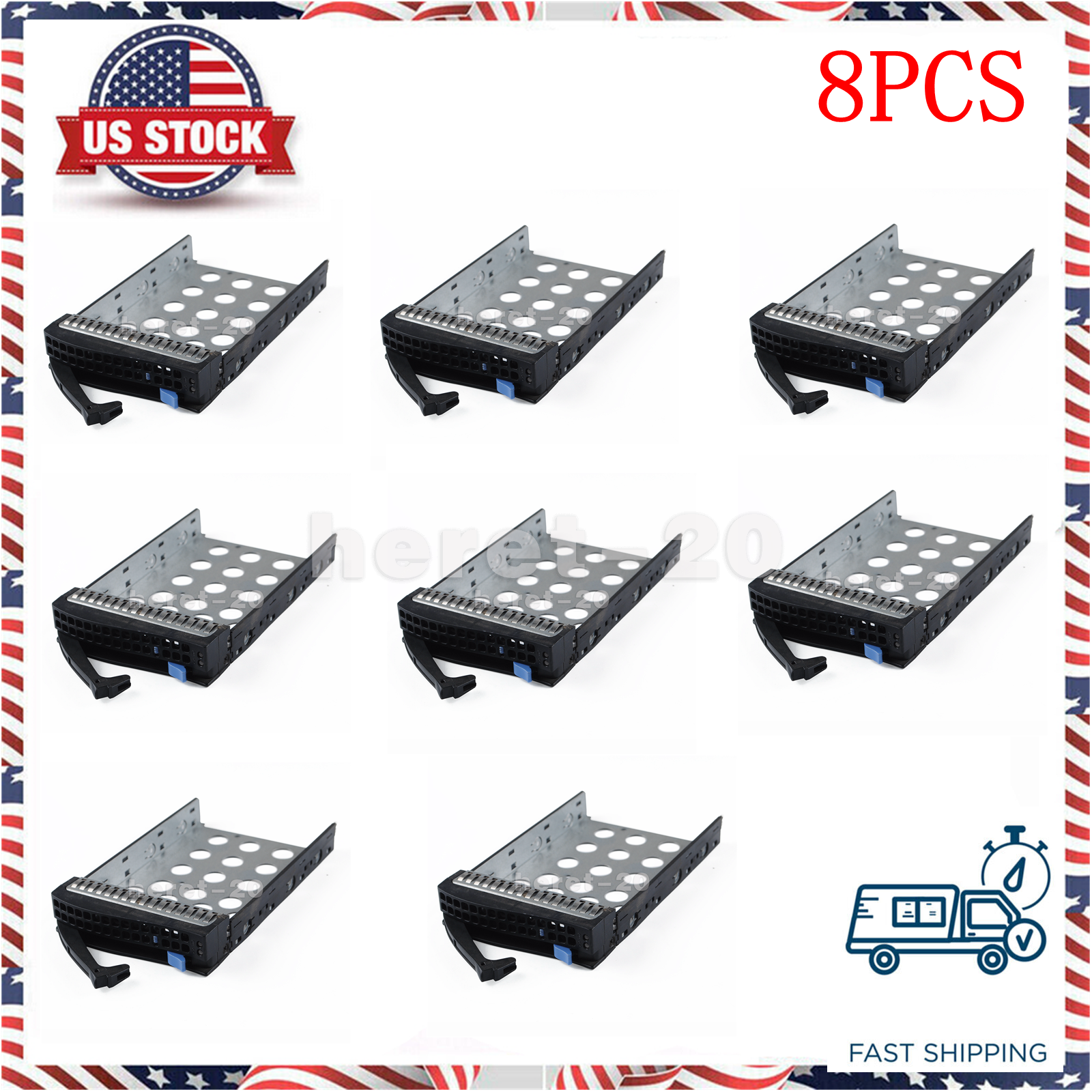 LOT OF 8 For Supermicro 3.5" SAS SATA Hard Drive Caddy SC93301 With ...