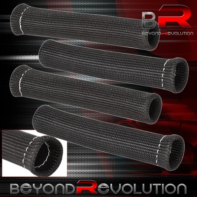 4 Piece Slip On Spark Plug Wire Heat Sleeve Insulation Wrap Black | eBay