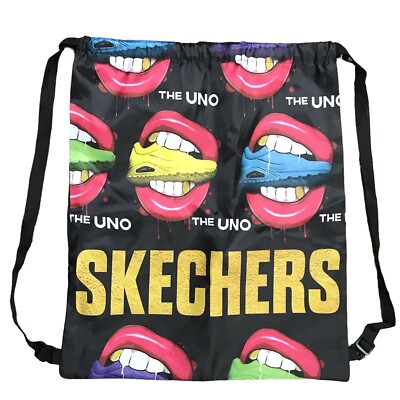 Skechers The Uno Shoes Drawstring Backpack Large Bag 20x17 | eBay