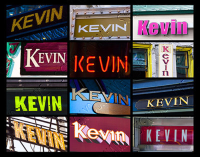 KEVIN Name Poster featuring photos of actual signs | eBay
