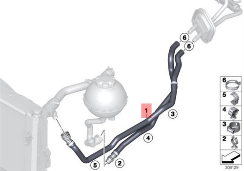 Genuine BMW F20 F20N F21 F21N F30 F30N F31 Heater Water Hose OEM ...