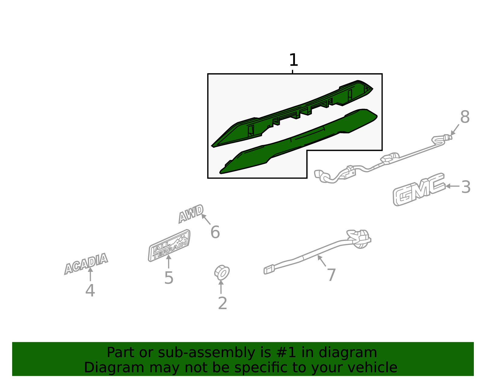 Genuine GM Chrome Rear Closure Center Applique 84378413 | eBay