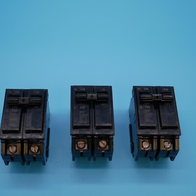 (3) GE General Electric THQL2170 70A 120/240V 2-P Circuit Breaker | eBay