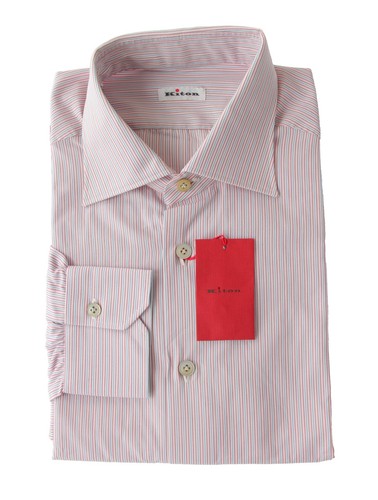 Camicia In Cotone A Righe Rosa Kiton - Slim - 15.75/40 - (KT427227) | eBay