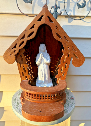 Vintage Catholic Saint Santos Handmade Wooden Grotto Statue Figurine ...