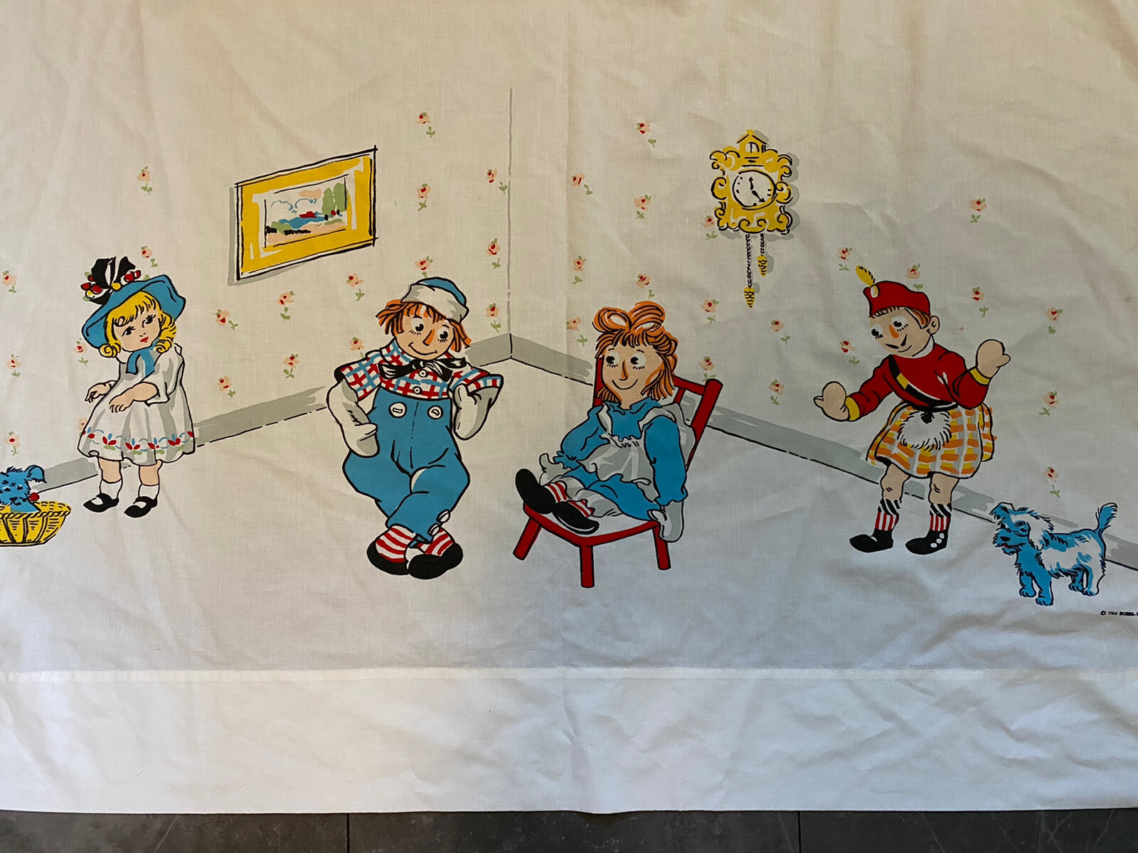 2 VTG RAGGEDY ANN ANDY MARCELLA UNCLE CLEM TWIN FLAT SHEET BOBBS ...