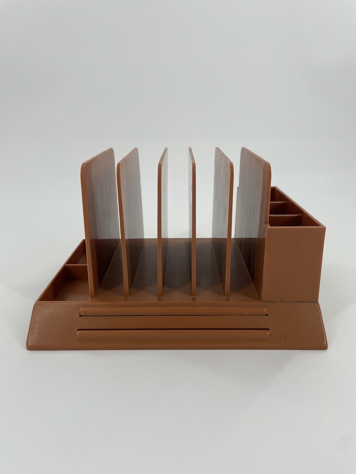 Vintage 1960-70s Max Klein Desk Organizer Atomic V-87 Brown Plastic MCM ...