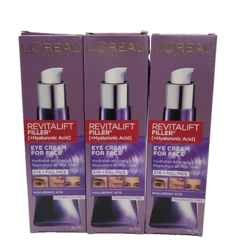 New! 3X! L'Oreal Revitalift Filler Eye Cream + Full Face with ...