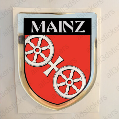 Aufkleber Mainz Deutschland Wappen Kfz-Aufkleber Emblem Flagge 3D Fahne ...