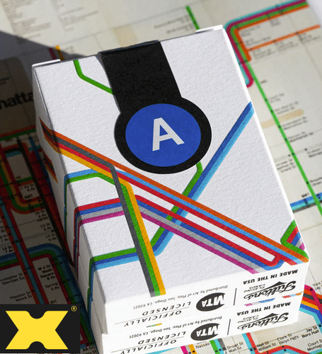 Fulton Street MTA (Blue Gilded 1 of 20) 1972 Vignelli Map Playing Cards ...