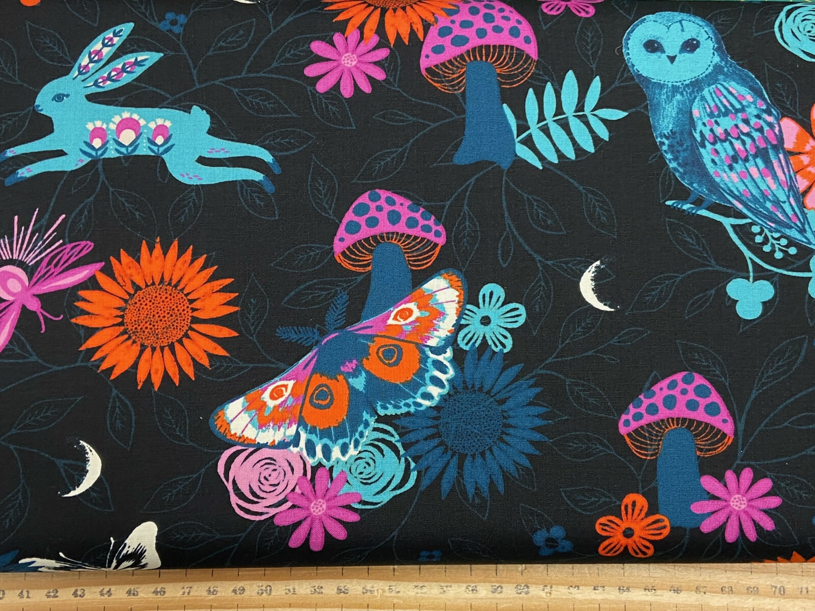 Sarah Watts Firefly 100% Cotton Fabric by 1/4 Metre* Forest Firefly ...