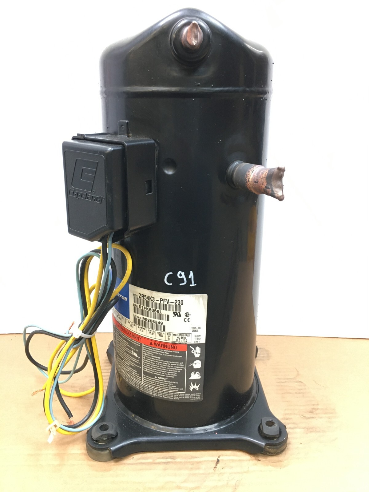 Copeland Scroll Compressor for Goodman Air Conditioners ZR54K3PFV230 ...