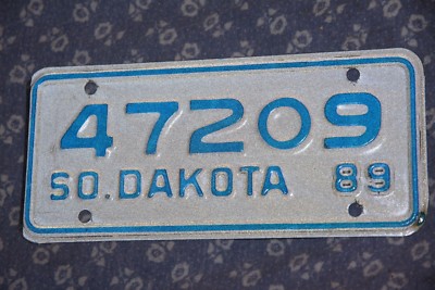 1989 SOUTH DAKOTA License Plate *** MOTORCYCLE *** '89 S.D. | eBay