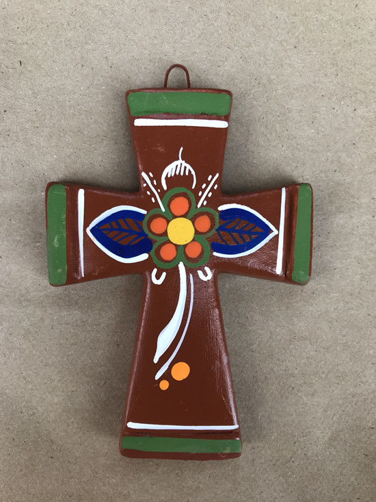 A7 Crosses Cross Amigos Pottery 4" Mexican Handmade painted Folk MX ...