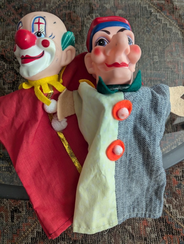 Vintage Mr Rogers Neighborhood Hand Puppet Show Jester & Clown PBS ...