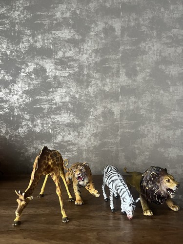 AAA Animal Figure Lot of Giraffe Zebra Lion Tiger Safari Toys VTG | eBay UK